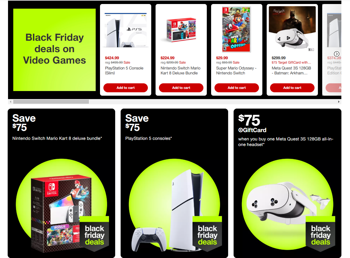 Black friday target video games store