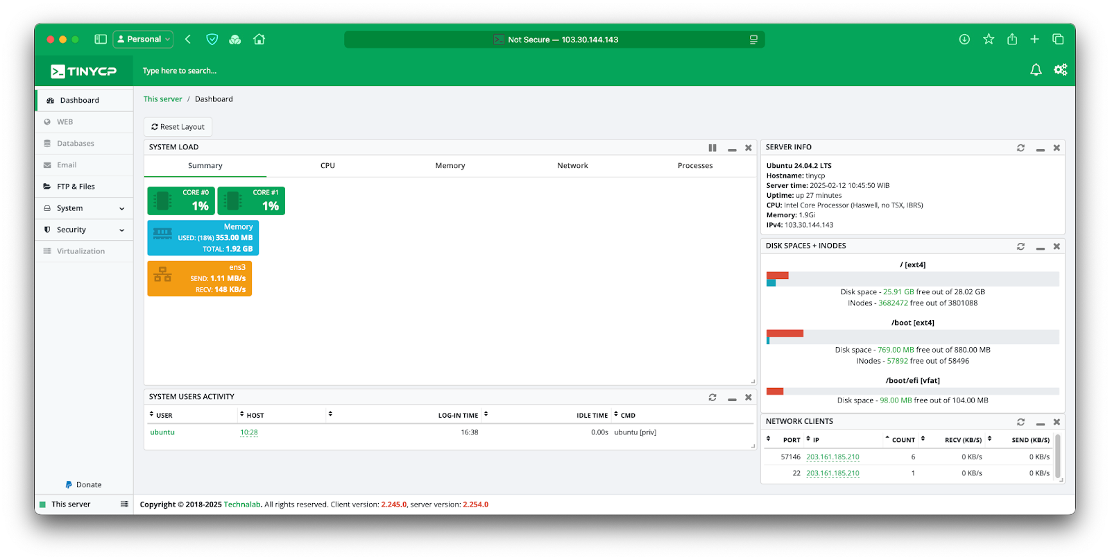 Cara Instalasi TinyCP di Server VPS dengan OS Ubuntu 24.04 Cara Instalasi TinyCP di Server VPS dengan OS Ubuntu 24.04