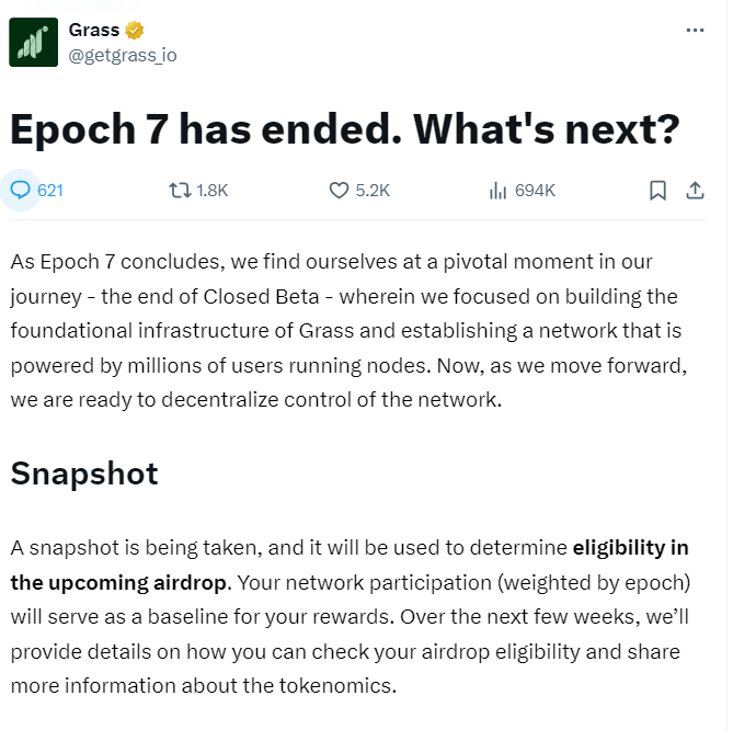 Grass Airdrop Reached Final Stage Grass Token Launching Soon